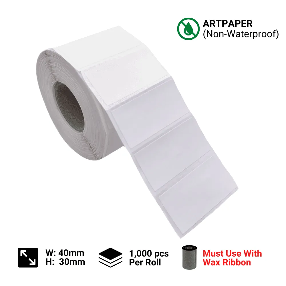 40mm by 30mm Artpaper Label Stickers – Omnimetric