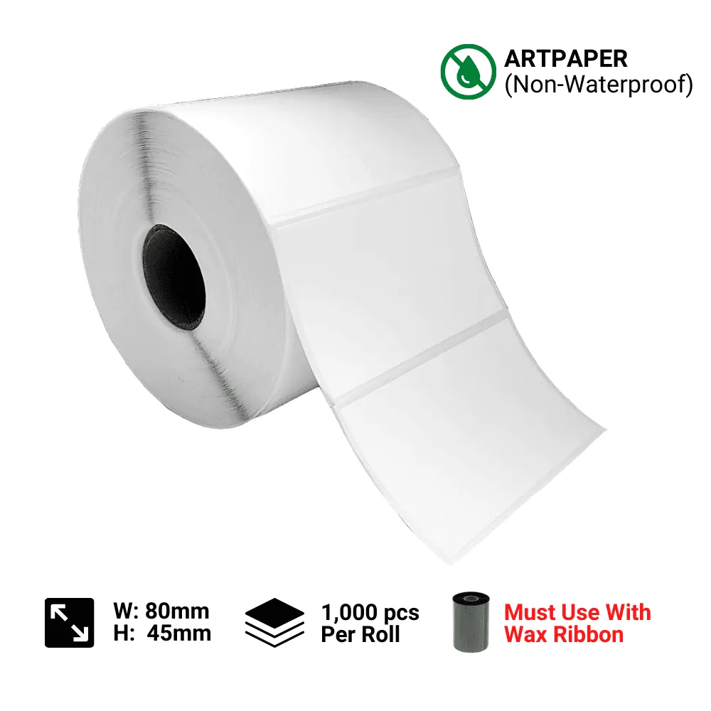 80mm by 45mm Artpaper Label Stickers – Omnimetric